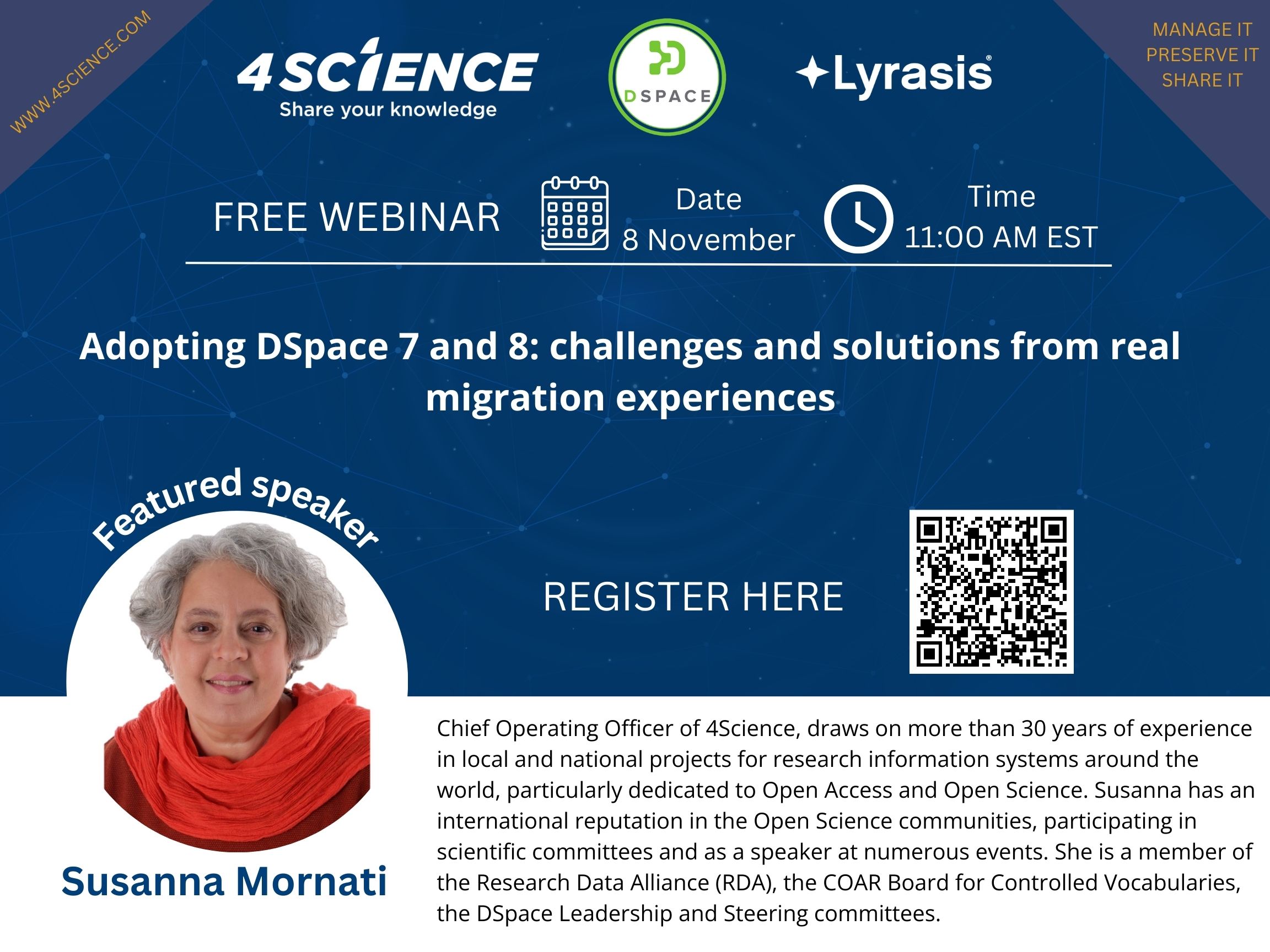 4Science online webinar “Adopting DSpace 7 and 8: Challenges and Solutions from Real Migration ...